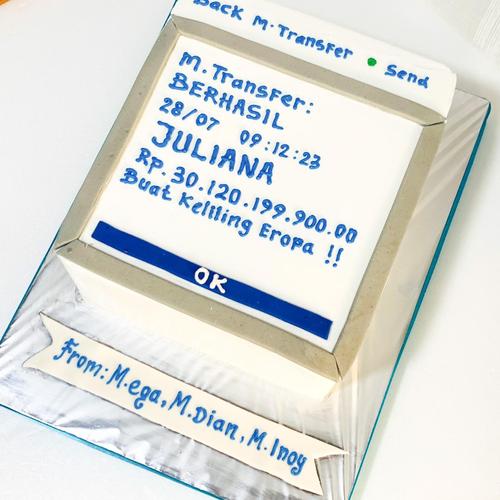 Jual Kue Ulang Tahun/Birthday Cake/Kue Ultah Tema Bukti Transfer/Kue ...