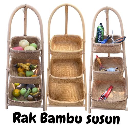 Jual Rak Bambu Susun Kotak - Rak Susun Bambu - Rak anyaman Bambu - Rak ...