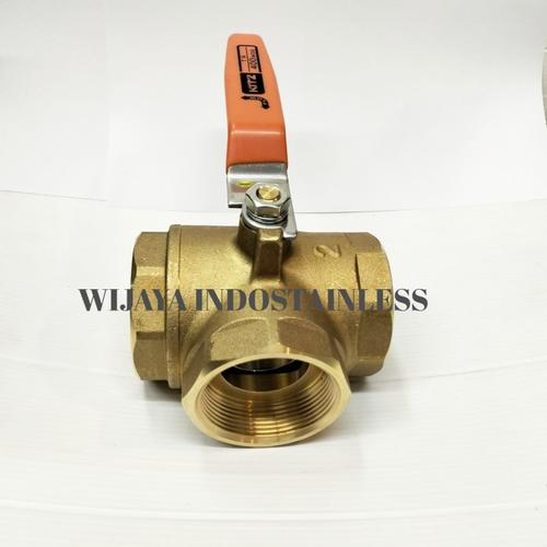 Jual Ball Valve 3 Way Kuningan 1" inch Kitz Stop Kran 3 Jalur Arah Ball ...