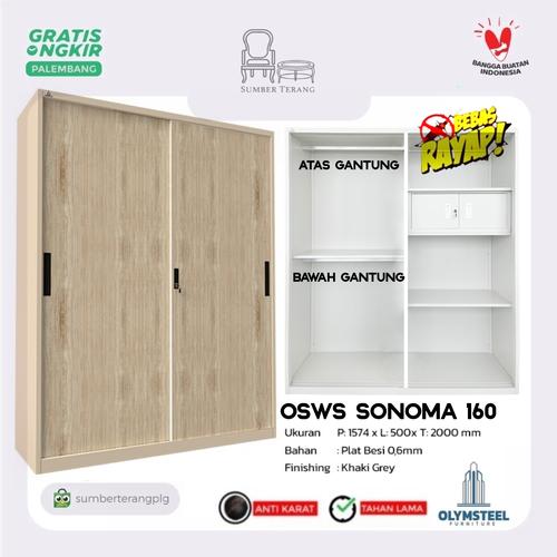 Jual Olymsteel Lemari Pakaian Plat Besi 2 pintu Sliding Jumbo Lemari Baju Olympic Plat Besi OSWS ...
