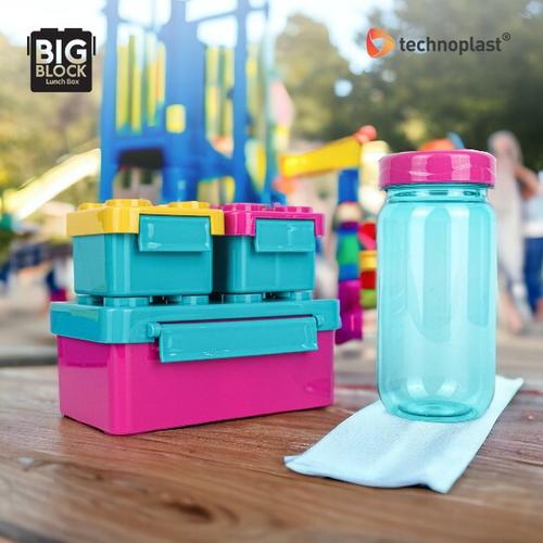 Jual TECHNOPLAST Big Block Lunch Box Set/Tempat Makan Block Set Botol ...