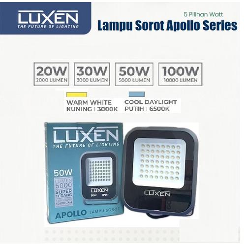 Jual Luxen Lampu Sorot 20W 30W 50W 100W 200W APOLLO Putih Kuning IP65 ...