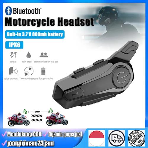 Jual E1 Intercom Helm Universal Bluetooth 5.0 FM Radio Headset Interkom ...