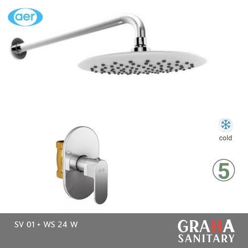 Jual AER Bundling Wall Shower Kran Tanam Dingin SV 01 + WS 24 W - Kota Surabaya - Graha Sanitary ...