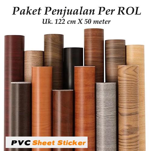 Jual Paket Per Rol PVC Sheet Sticker Vynil Motif Kayu / Marmer Seri FS ...