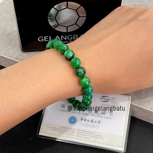 Jual GELANG BATU GIOK burma jade natural asli bersertifikat giok hijau ...