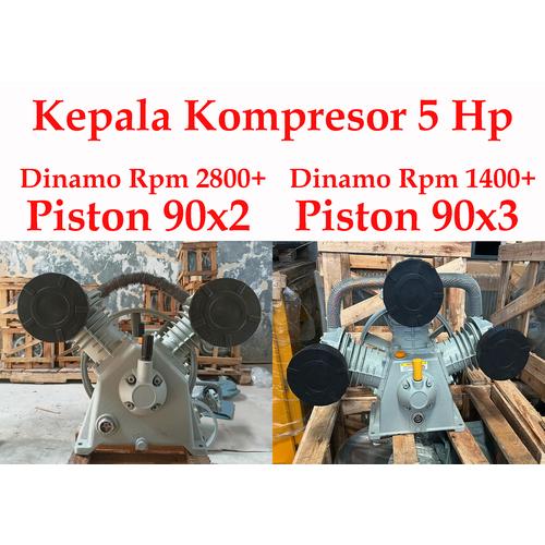 Jual kepala kompresor 5 hp bare compressor air 5hp headpump - 90x2 type ...
