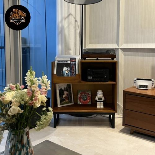 Jual Rak vinyl kayu jati asli kaki besi sesuai diskusi pembeli ...