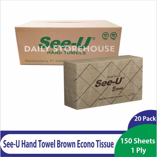 Jual 1 Dus Tissue See-U Hand Towel Brown Tissue Paper Coklat isi 20 ...