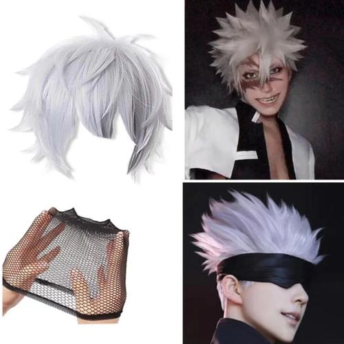 Jual Wig Gojo Satoru Rambut Palsu Pria Putih Rambut Palsu Cowok Keren ...