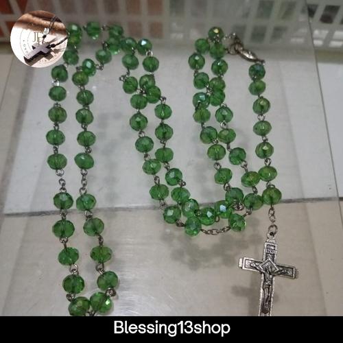 Jual Rosario 77 butir doa bapa kami batu kristal warna hijau - Jakarta Barat - blessing13shop ...