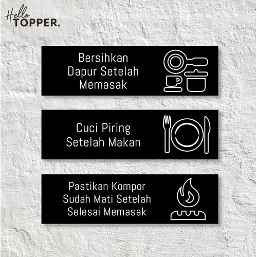 Promo Signage Peraturan Dapur Akrilik Sign Board Label UV Print Acrylic ...