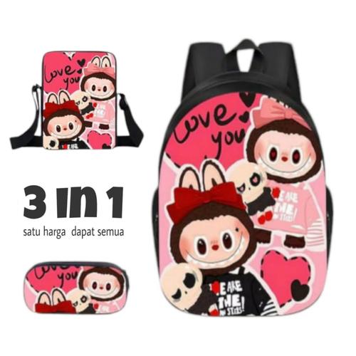 Jual Tas anak viral labubu tas ransel sekolah TK dan SD anak perempuan karakter boneka labubu ...