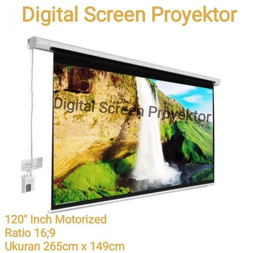 Jual Screen Projector 120" 16:9 Motorize / Layar Proyektor 120" 16:9 ...