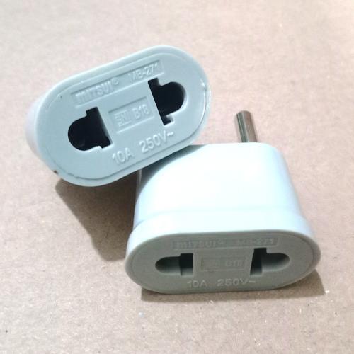 Jual Adapter Converter Steker Sambungan Colokan Pipih Gepeng Ke bulat ...