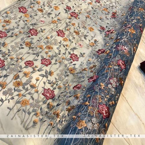 Promo Kain Brokat Tile Bordir Two Tone | Tile Valentino Garden | Tule ...