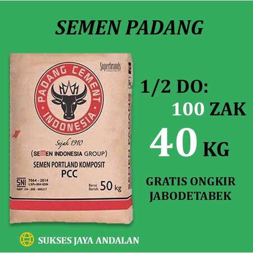 Jual Semen Padang 40kg (100 zak) Free Ongkir Jabodetabek - TANPA BONGKAR, Bekasi - Jakarta Barat ...