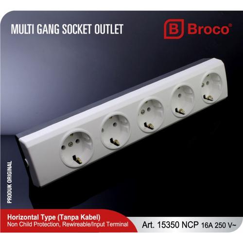 Jual SINTE BROCO OB Stop Kontak Arde 5 Lubang SNI Colokan Listrik Broko ...