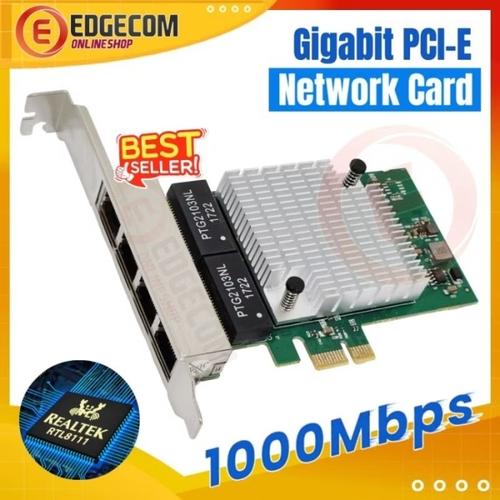 Jual PCI Express PCIe Network Gigabit Ethernet LAN RJ45 2 port / 4 Port ...