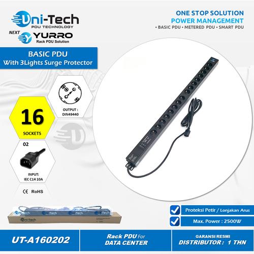 Jual Basic PDU, 16 Sockets DIN49440 with SPD, Input IEC C14 10A - Kota ...