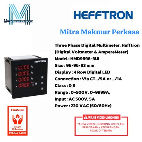 Jual amper volt meter LED DIGITAL HEFFTRON HDM9696-3UI 3Phase 220V ...