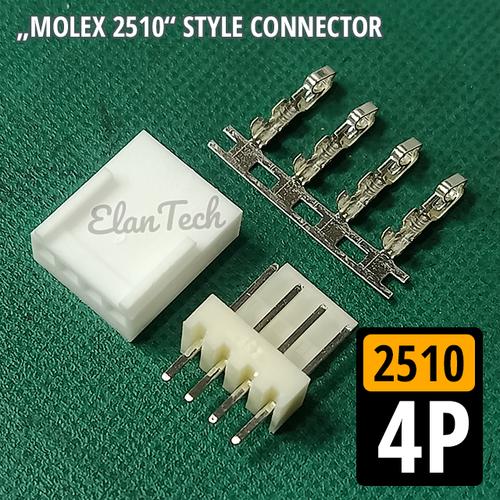 Jual Konektor 2510 4P Male Female Set 2.54mm Clone Molex Molek ElanTech ...