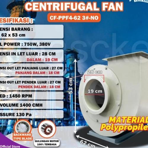 Jual Centrifugal Fan Blower CKE CF-PPF4 - 62 3# BLOWER KEONG - Jakarta ...