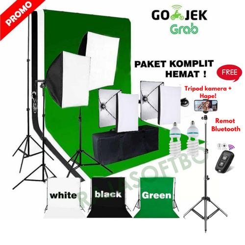 Jual Paket Lighting Mini Studio softBox Background Foto Lampu studio ...