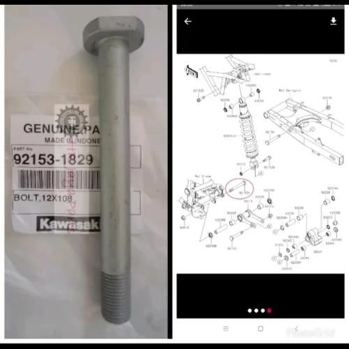 Jual baut unitrek unitrack KLX 150 ukuran 12X108 original - Jakarta ...