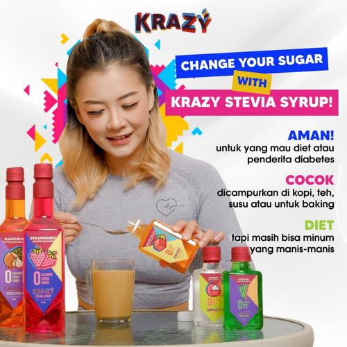 Jual Krazy Stevia Sirup Diet Zero Calorie Keto Syrup 750 ml - Brown ...