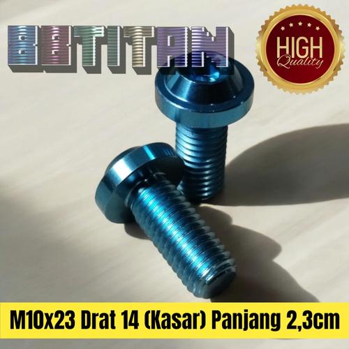 Jual Baut Titanium GR5 M10x23 Drat 14 (Kasar) Panjang 2,3 cm Payung Big ...