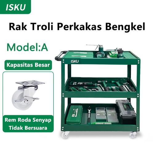 Promo ISKU troli bengkel rak 3 susun besi trolly trolley rak kerja ...