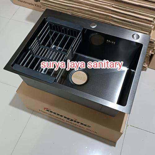 Jual Kitchen sink kotak minimalis 6045 hitam / kitchen sink 60 cm x 45 ...