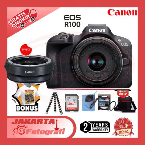 Promo Canon EOS R 100 Kit 18-45mm Lens Mirrorless Camera R100 - BODY ...