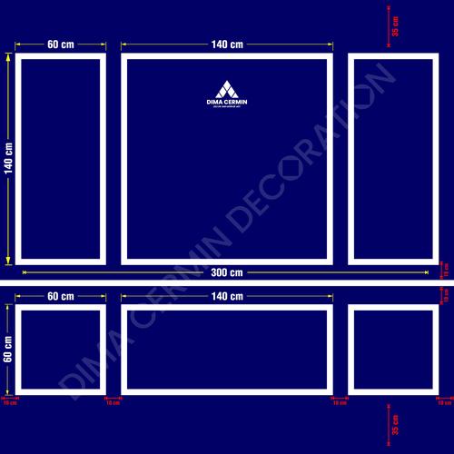 Jual Paket Wall Moulding Dinding Ukuran 3M x 3M / Panel Lis Profil kayu ...