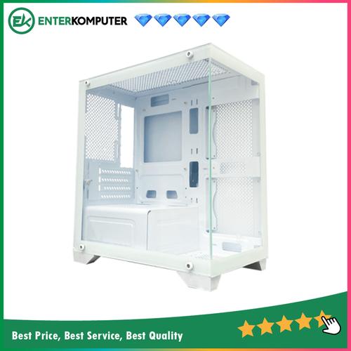Jual Casing CUBE GAMING BLUEY WHITE - mATX Gaming Case - All White ...