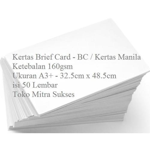 Jual A3+ Kertas Brief Card - Bc - Kertas Manila 160Gsm A3+ Isi 50 ...