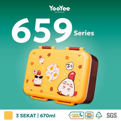 Jual Yooyee 659 Kotak Makan Plastik 3 sekat Anti Tumpah Anti Nyampur ...