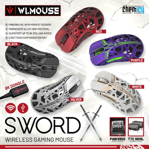 Jual WL Mouse Sword X Magnesium 8K Ultra-lightweight Wireless Gaming ...