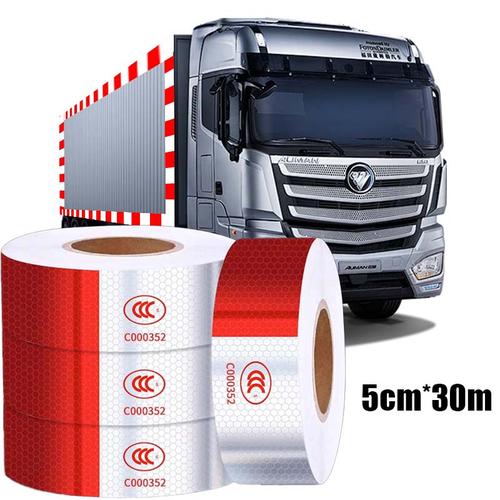 Jual 30m Stiker Reflektor Merah Putih Stiker Reflektif Utk Mobil Motor ...