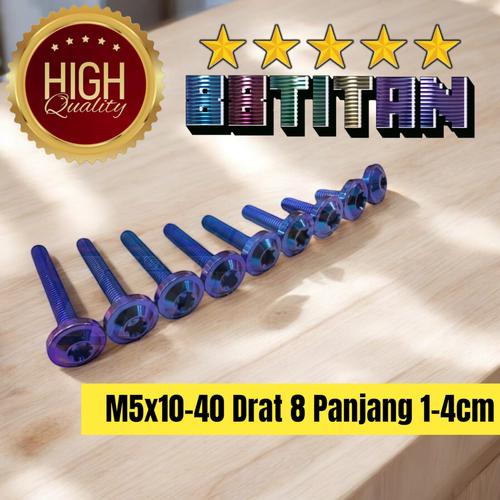 Jual Baut Titanium GR5 M5x10-40 Drat 8 Panjang 1-4 cm Payung Big Head - Jakarta Selatan ...