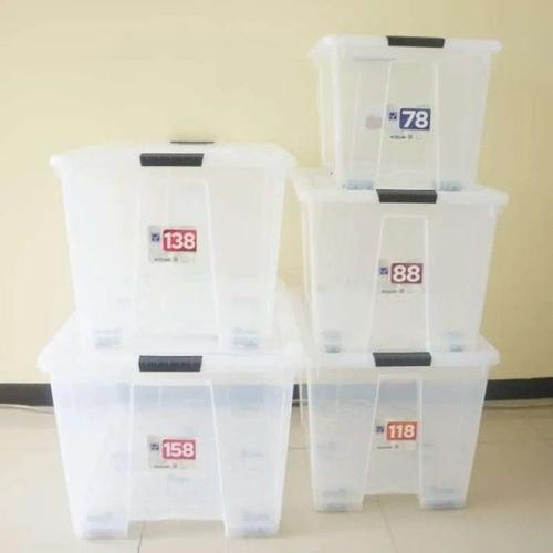 Jual Container Box Ezy CB 168 Liter Roda Bening Transparan Kualitas ...