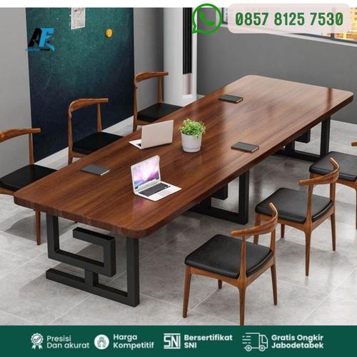 Jual Meja Meeting Kayu mahogany Persegi Panjang - Meja Konferensi Rapat ...