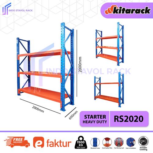 Jual Rack gudang RS2020R Series Rhomboid 1,500KG/Layer Starter 3 layer ...