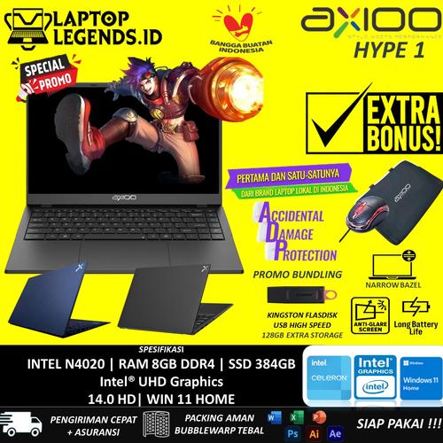 Jual LAPTOP AXIOO HYPE SERIES INTEL N4020 8GB RAM 384GB SSD WINDOWS 11 TERLARIS - GREY 128GB ...