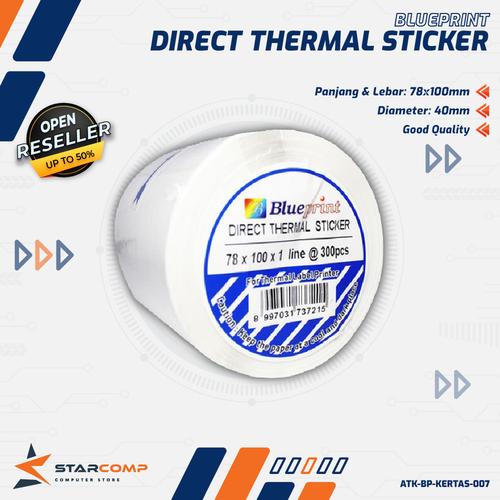 Jual BLUEPRINT - Direct Thermal Sticker / Label Stiker 78x100 mm - Kab ...