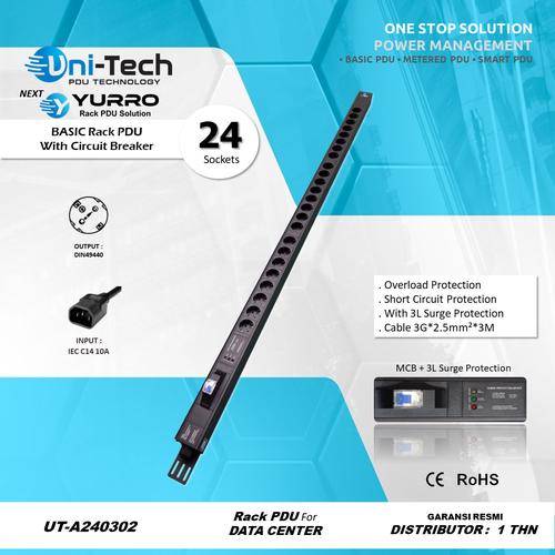 Jual Basic PDU, 24 Sockets DIN49440 with MCB, Input IEC C14 10A - Kota ...