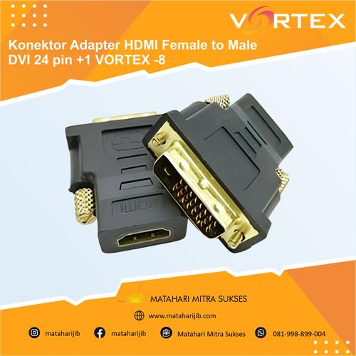 Jual Konektor Adapter HDMI Female to Male DVI 24 pin +1 VORTEX - Kota ...
