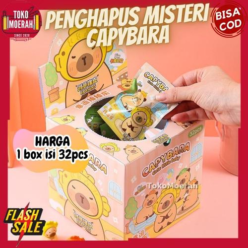 Jual 1 BOX 32pcs PENGHAPUS MISTERI CAPYBARA LUCU UNIK BLIND BOX MYSTERY ...