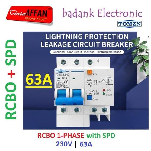 Jual FF Integrated RCBO SPD 230V 63A Lightning Protection Residual ...